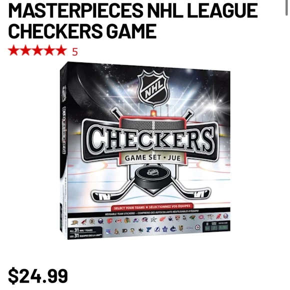 NHL | Games | New Masterpieces Nhl Checkers Game Set | Poshmark